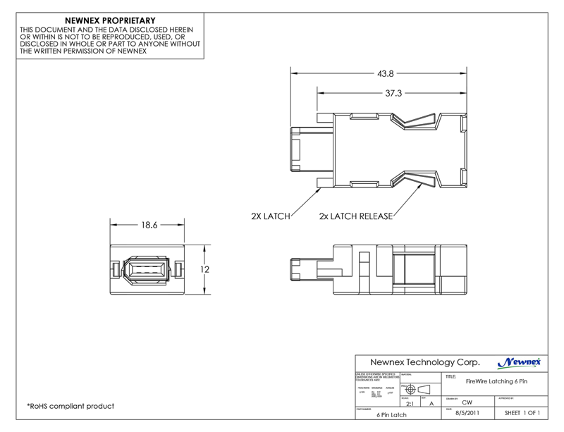 1394 FireWire Thumbscrew Locking Cables