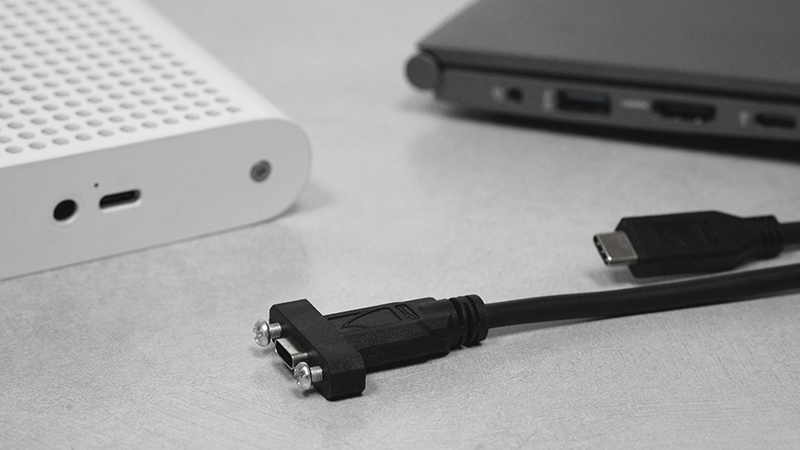 USB C Panel Mount Cable Supports USB 3.2, Power Delivery and Display