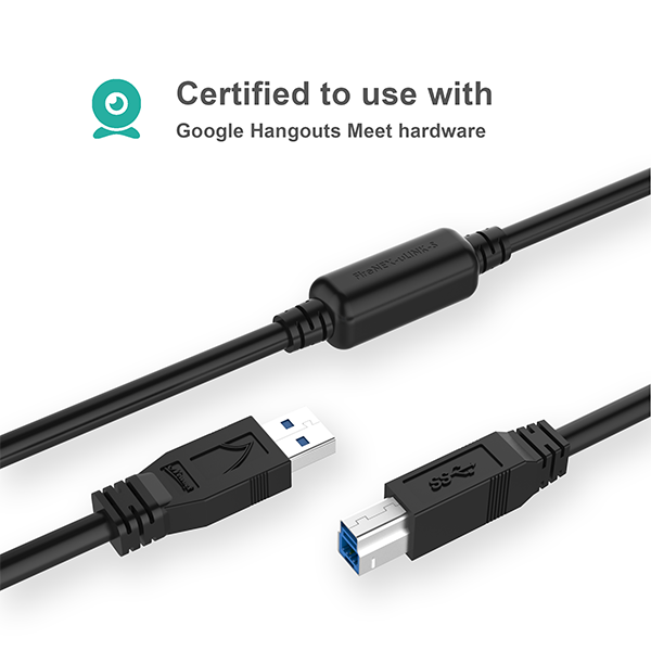 Active USB 3.0 Extender Cable | A to B | 25 ft | 50 ft | 100 Ft