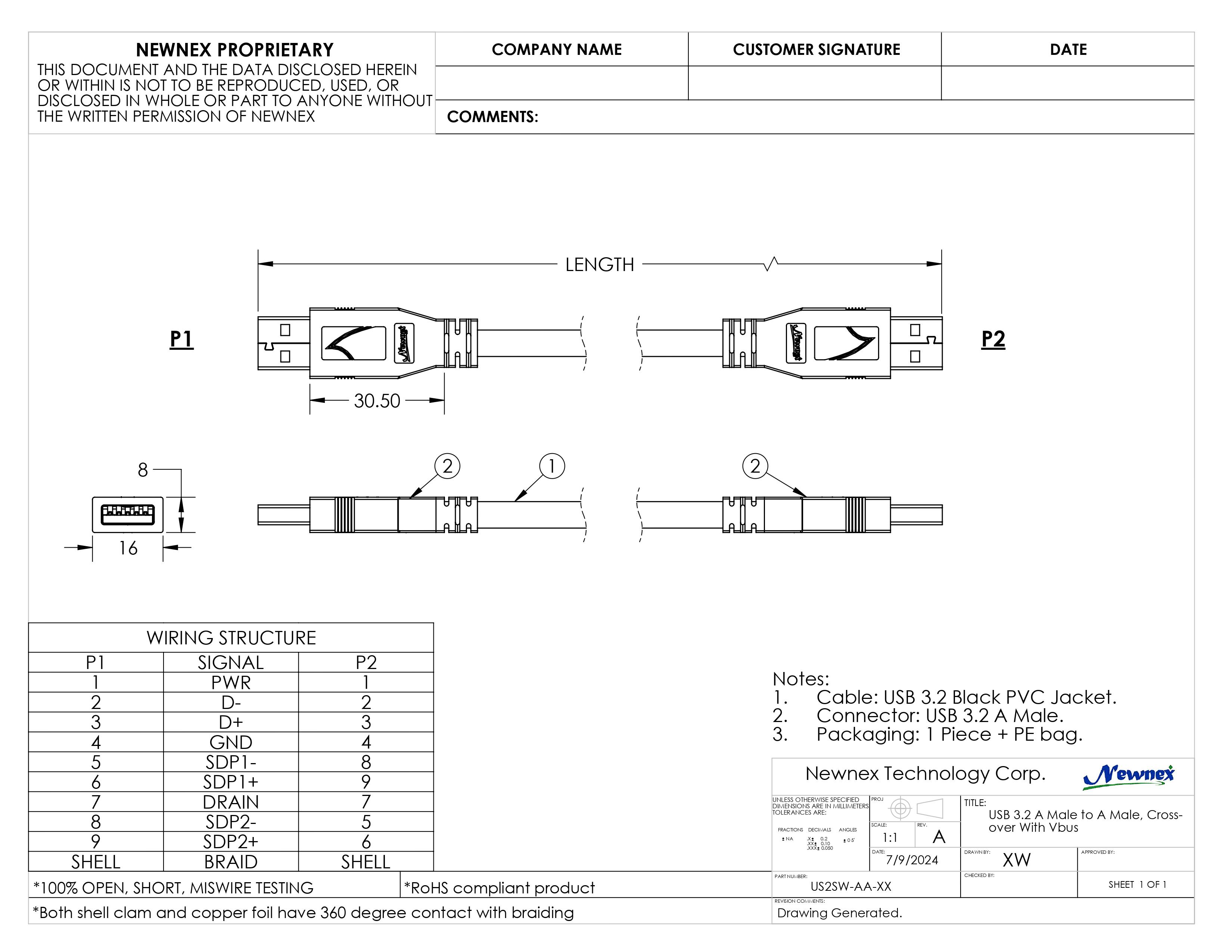 USB 3.0 USB-A to USB-A Cable: High-Speed Data for USB Debugging & More
